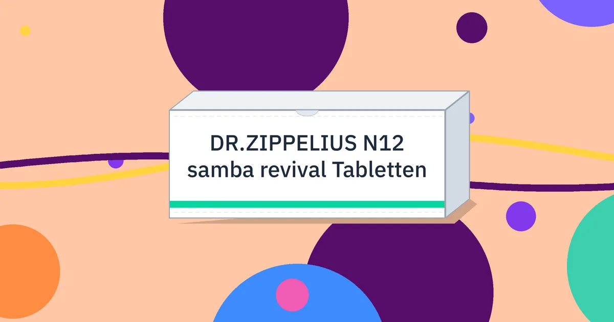 Symbolbild: Packung mit der Aufschrift DR.ZIPPELIUS N12 samba revival Tabletten (PZN 09292257) – Verfügbarkeit und Bezug in Apotheken in Frankfurt am Main