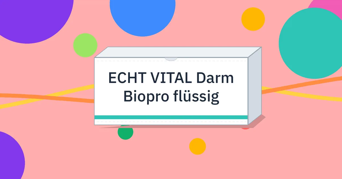 Symbolbild: Packung mit der Aufschrift ECHT VITAL Darm Biopro flüssig (PZN 12530565) – Verfügbarkeit und Bezug in Apotheken in Frankfurt am Main
