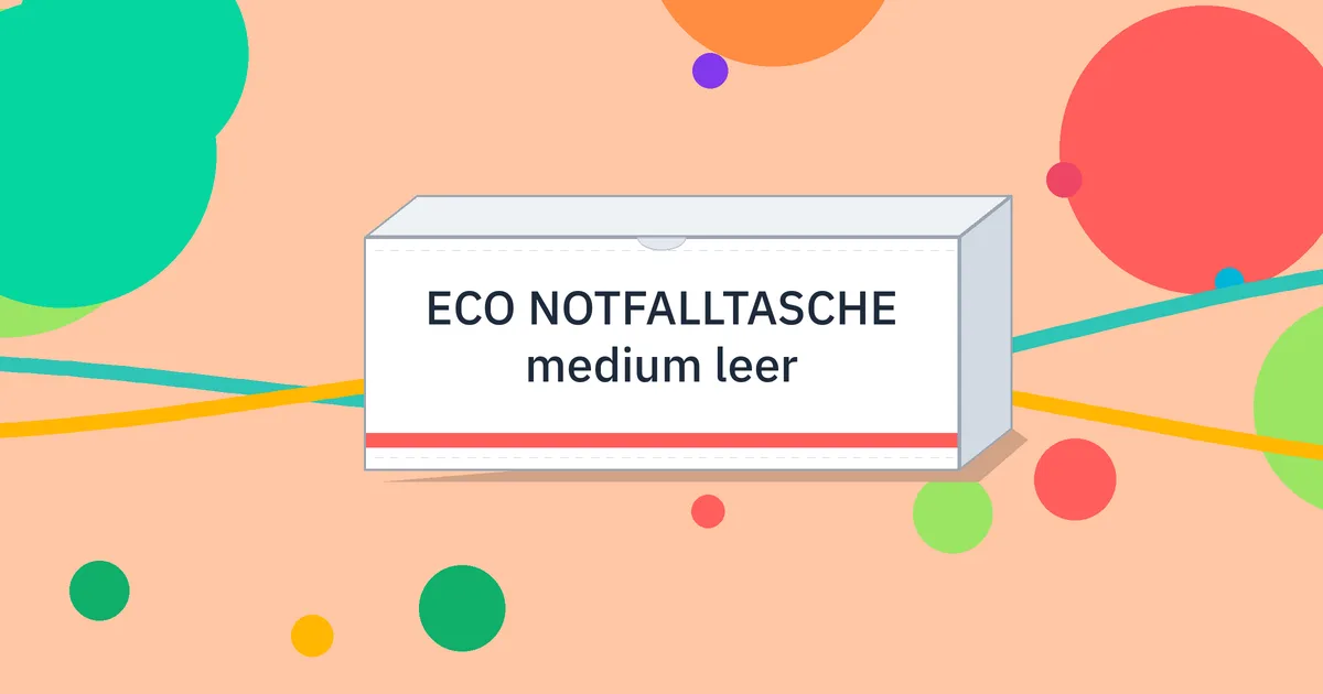 Symbolbild: Packung mit der Aufschrift ECO NOTFALLTASCHE medium leer (PZN 09269910) – Verfügbarkeit und Bezug in Apotheken in Frankfurt am Main