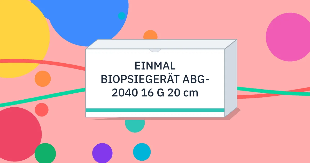 Symbolbild: Packung mit der Aufschrift EINMAL BIOPSIEGERÄT ABG-2040 16 G 20 cm (PZN 15882081) – Verfügbarkeit und Bezug in Apotheken in Frankfurt am Main