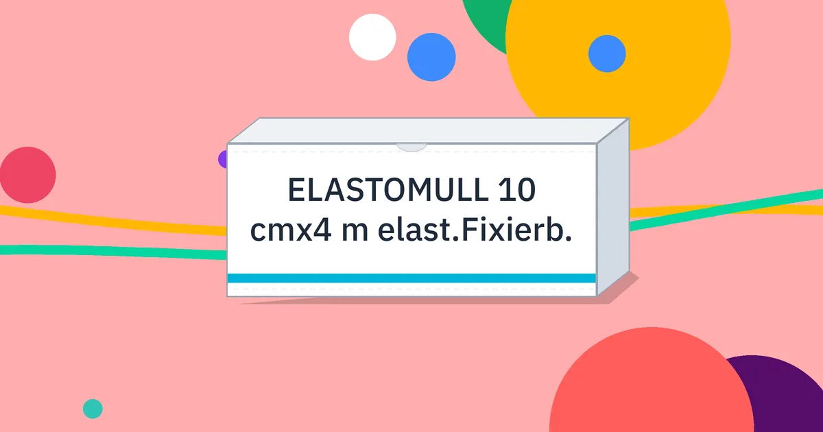 Symbolbild: Packung mit der Aufschrift ELASTOMULL 10 cmx4 m elast.Fixierb. (PZN 14364355) – Verfügbarkeit und Bezug in Apotheken in Frankfurt am Main