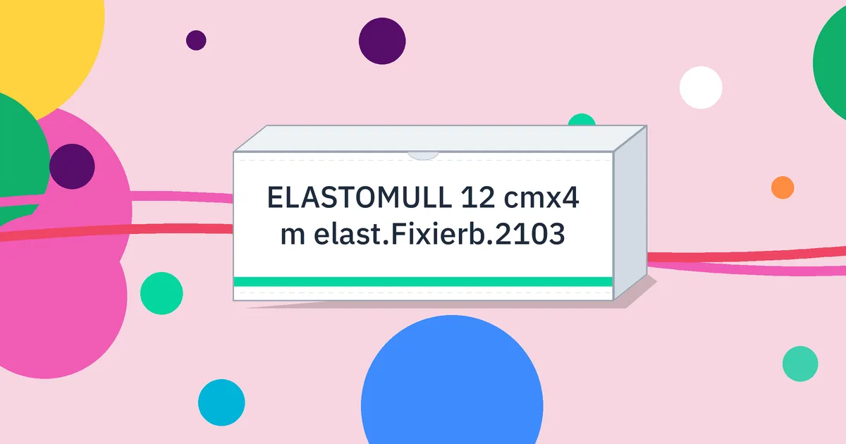 Symbolbild: Packung mit der Aufschrift ELASTOMULL 12 cmx4 m elast.Fixierb.2103 (PZN 20689104) – Verfügbarkeit und Bezug in Apotheken in Frankfurt am Main