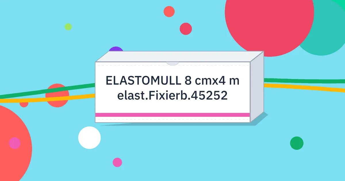 Symbolbild: Packung mit der Aufschrift ELASTOMULL 8 cmx4 m elast.Fixierb.45252 (PZN 16328458) – Verfügbarkeit und Bezug in Apotheken in Frankfurt am Main