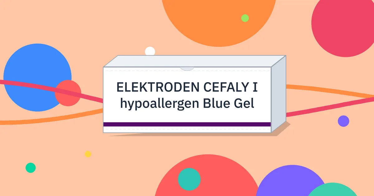 Symbolbild: Packung mit der Aufschrift ELEKTRODEN CEFALY I hypoallergen Blue Gel (PZN 15582597) – Verfügbarkeit und Bezug in Apotheken in Frankfurt am Main