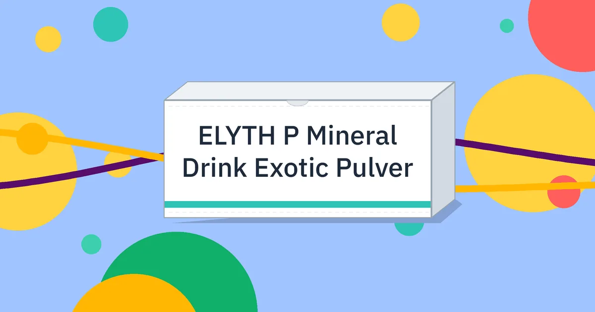 Symbolbild: Packung mit der Aufschrift ELYTH P Mineral Drink Exotic Pulver (PZN 03288846) – Verfügbarkeit und Bezug in Apotheken in Frankfurt am Main
