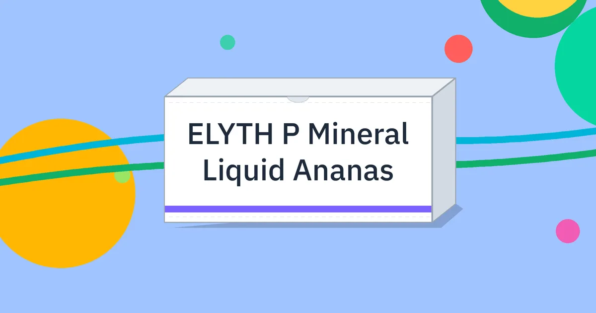 Symbolbild: Packung mit der Aufschrift ELYTH P Mineral Liquid Ananas (PZN 03289544) – Verfügbarkeit und Bezug in Apotheken in Frankfurt am Main