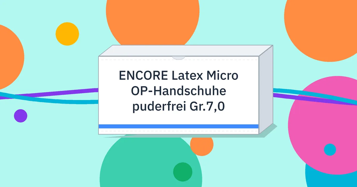 Symbolbild: Packung mit der Aufschrift ENCORE Latex Micro OP-Handschuhe puderfrei Gr.7,0 (PZN 13164111) – Verfügbarkeit und Bezug in Apotheken in Frankfurt am Main