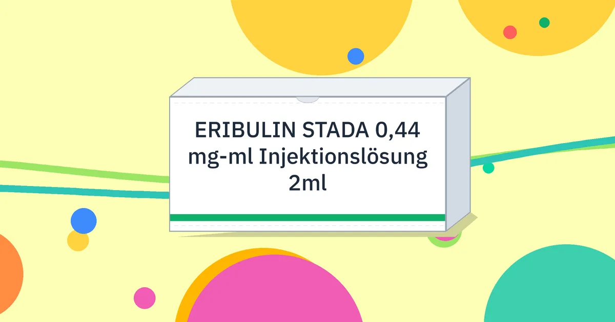 Symbolbild: Packung mit der Aufschrift ERIBULIN STADA 0,44 mg-ml Injektionslösung 2ml (PZN 19167286) – Verfügbarkeit und Bezug in Apotheken in Frankfurt am Main