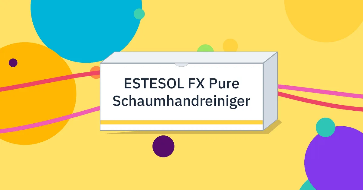 Symbolbild: Packung mit der Aufschrift ESTESOL FX Pure Schaumhandreiniger (PZN 15576444) – Verfügbarkeit und Bezug in Apotheken in Frankfurt am Main
