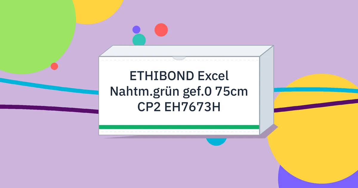 Symbolbild: Packung mit der Aufschrift ETHIBOND Excel Nahtm.grün gef.0 75cm CP2 EH7673H (PZN 16393065) – Verfügbarkeit und Bezug in Apotheken in Frankfurt am Main