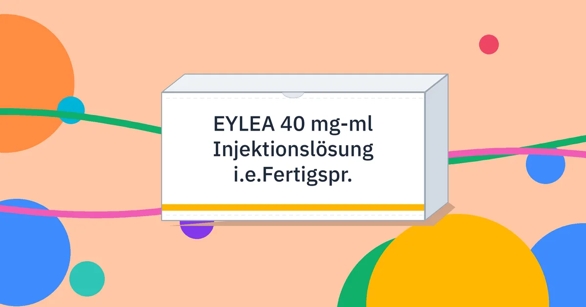Symbolbild: Packung mit der Aufschrift EYLEA 40 mg-ml Injektionslösung i.e.Fertigspr. (PZN 17232275) – Verfügbarkeit und Bezug in Apotheken in Frankfurt am Main