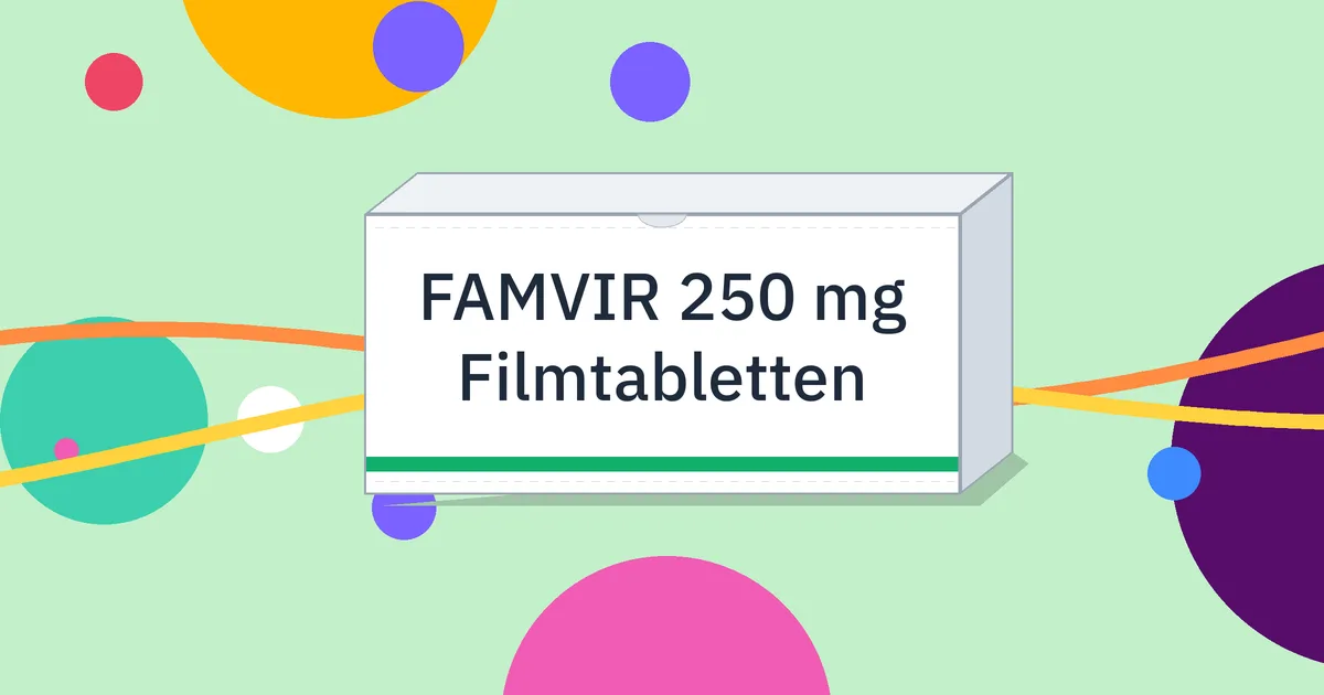 Symbolbild: Packung mit der Aufschrift FAMVIR 250 mg Filmtabletten (PZN 09396910) – Verfügbarkeit und Bezug in Apotheken in Frankfurt am Main