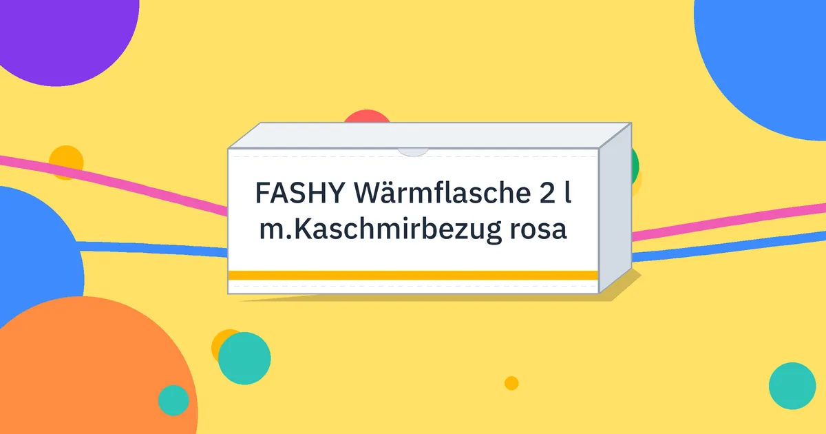 Symbolbild: Packung mit der Aufschrift FASHY Wärmflasche 2 l m.Kaschmirbezug rosa (PZN 18649209) – Verfügbarkeit und Bezug in Apotheken in Frankfurt am Main