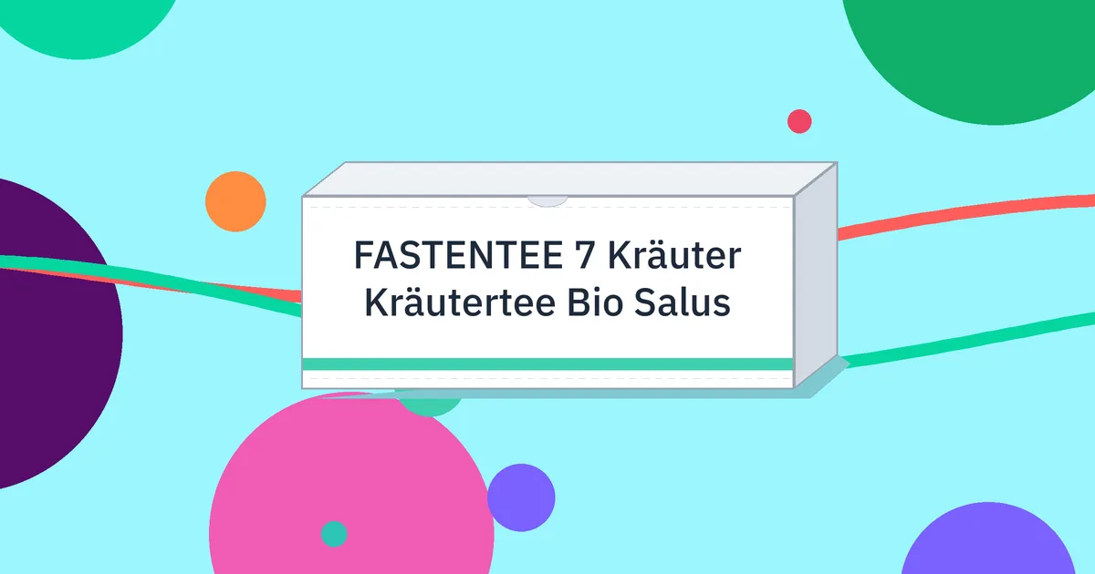 Symbolbild: Packung mit der Aufschrift FASTENTEE 7 Kräuter Kräutertee Bio Salus (PZN 06681099) – Verfügbarkeit und Bezug in Apotheken in Frankfurt am Main