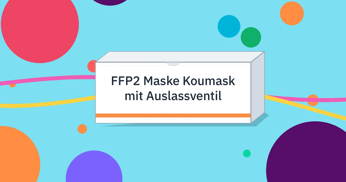 Symbolbild: Packung mit der Aufschrift FFP2 Maske Koumask mit Auslassventil (PZN 17162126) – Verfügbarkeit und Bezug in Apotheken in Frankfurt am Main