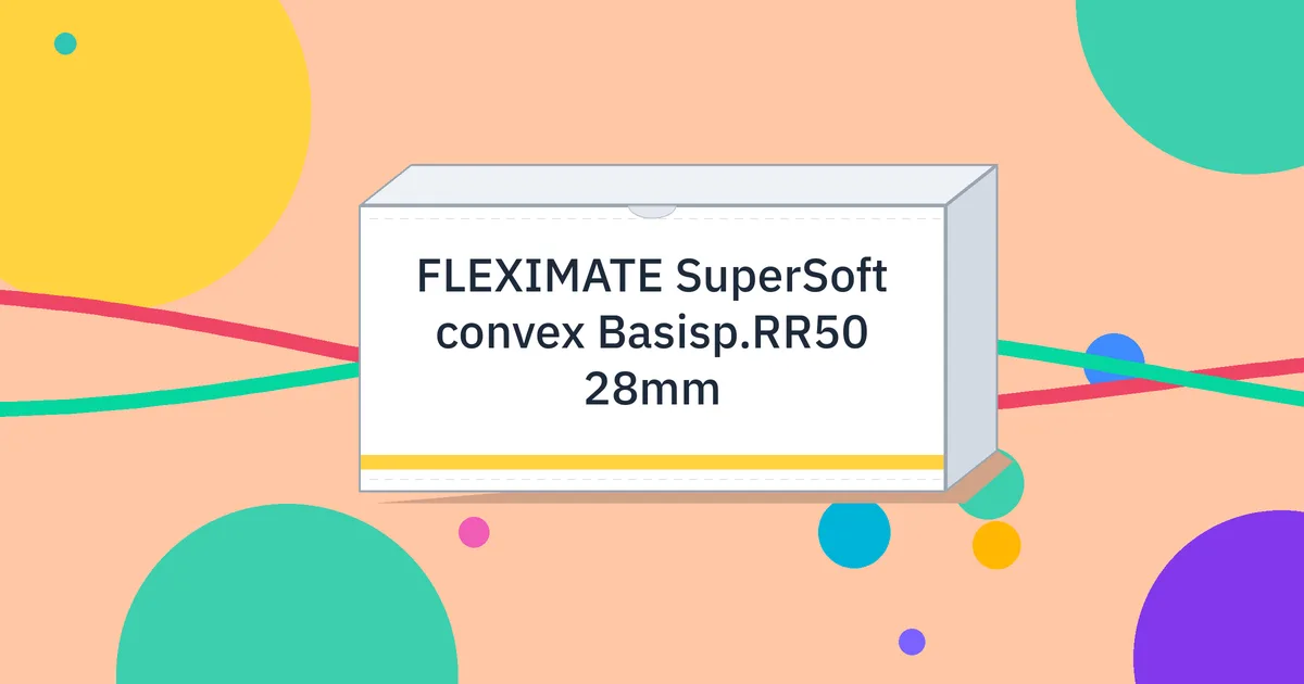 Symbolbild: Packung mit der Aufschrift FLEXIMATE SuperSoft convex Basisp.RR50 28mm (PZN 09070396) – Verfügbarkeit und Bezug in Apotheken in Frankfurt am Main