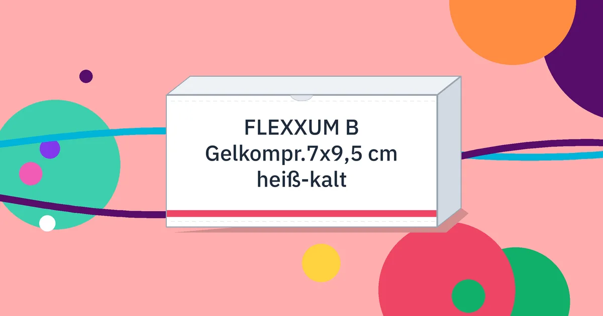 Symbolbild: Packung mit der Aufschrift FLEXXUM B Gelkompr.7x9,5 cm heiß-kalt (PZN 07430689) – Verfügbarkeit und Bezug in Apotheken in Frankfurt am Main