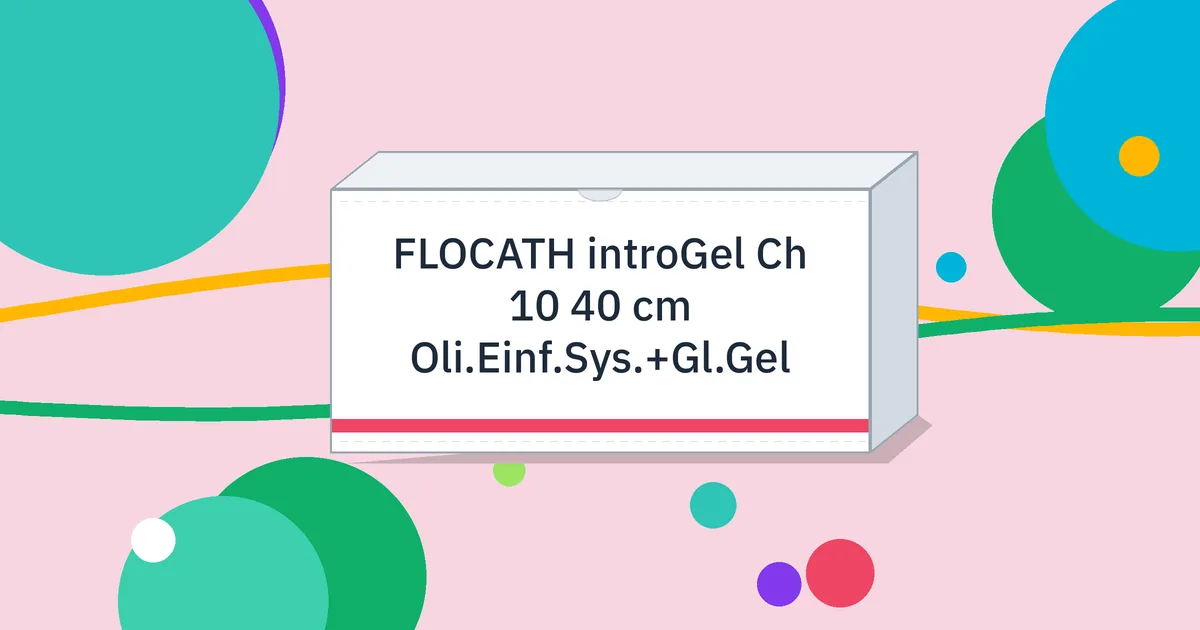 Symbolbild: Packung mit der Aufschrift FLOCATH introGel Ch 10 40 cm Oli.Einf.Sys.+Gl.Gel (PZN 05018950) – Verfügbarkeit und Bezug in Apotheken in Frankfurt am Main
