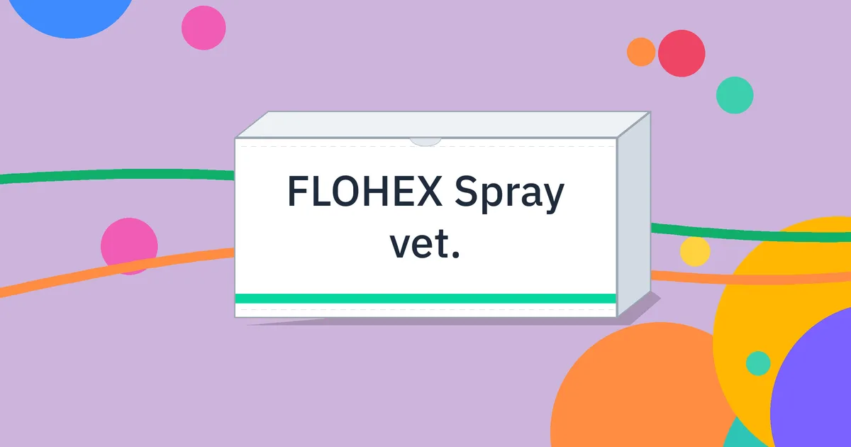 Symbolbild: Packung mit der Aufschrift FLOHEX Spray vet. (PZN 13582311) – Verfügbarkeit und Bezug in Apotheken in Frankfurt am Main