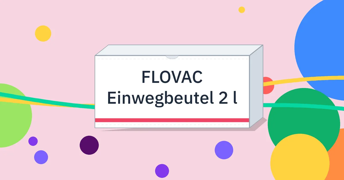 Symbolbild: Packung mit der Aufschrift FLOVAC Einwegbeutel 2 l (PZN 12601348) – Verfügbarkeit und Bezug in Apotheken in Frankfurt am Main