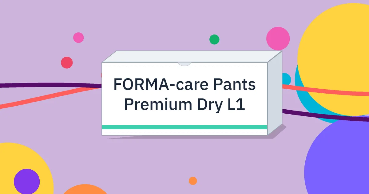 Symbolbild: Packung mit der Aufschrift FORMA-care Pants Premium Dry L1 (PZN 08468180) – Verfügbarkeit und Bezug in Apotheken in Frankfurt am Main