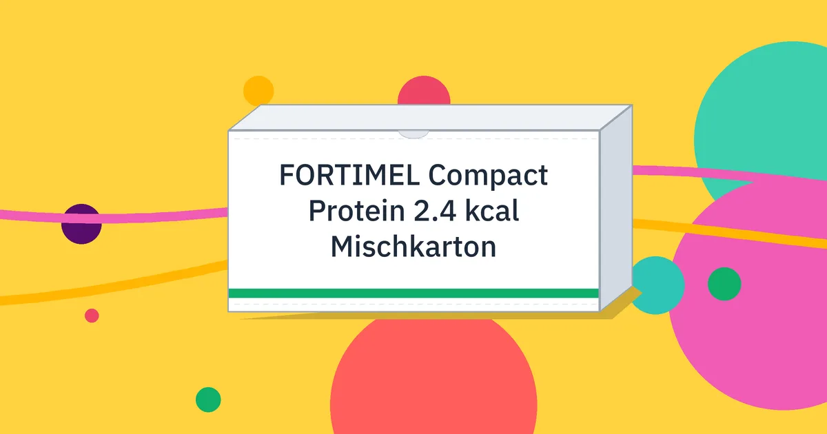 Symbolbild: Packung mit der Aufschrift FORTIMEL Compact Protein 2.4 kcal Mischkarton (PZN 20055405) – Verfügbarkeit und Bezug in Apotheken in Frankfurt am Main