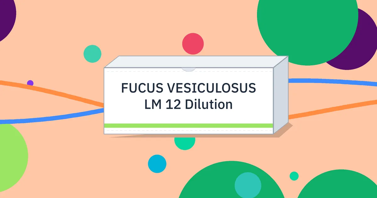 Symbolbild: Packung mit der Aufschrift FUCUS VESICULOSUS LM 12 Dilution (PZN 13492950) – Verfügbarkeit und Bezug in Apotheken in Frankfurt am Main