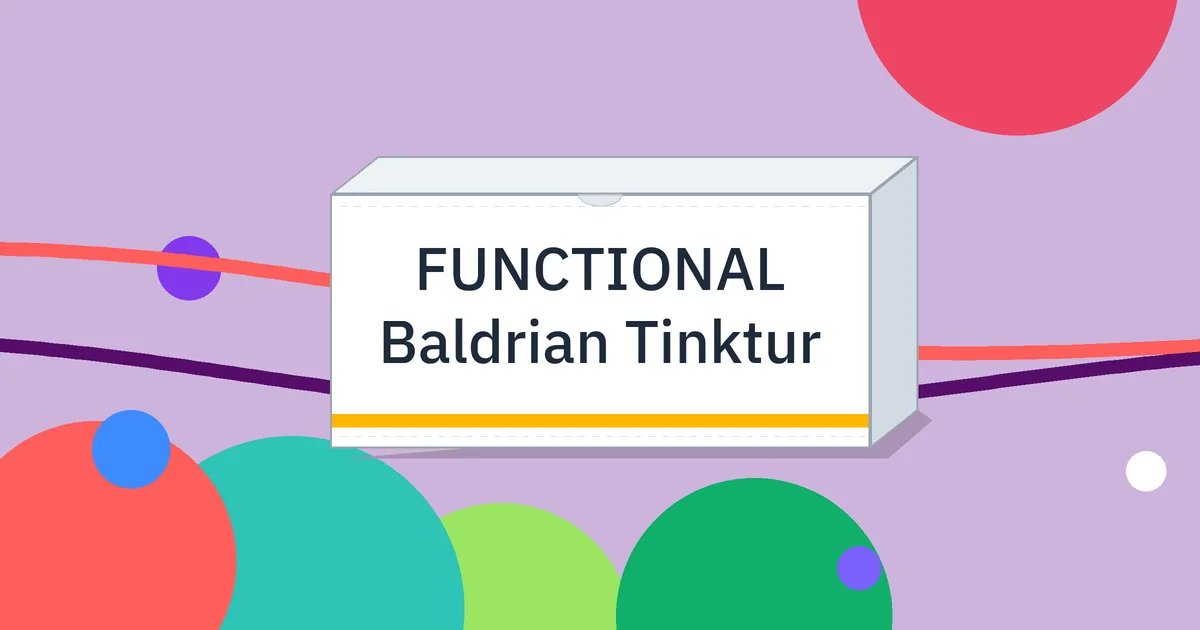 Symbolbild: Packung mit der Aufschrift FUNCTIONAL Baldrian Tinktur (PZN 03083707) – Verfügbarkeit und Bezug in Apotheken in Frankfurt am Main