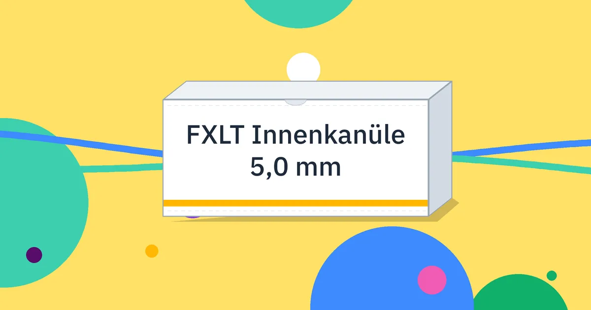 Symbolbild: Packung mit der Aufschrift FXLT Innenkanüle 5,0 mm (PZN 20405880) – Verfügbarkeit und Bezug in Apotheken in Frankfurt am Main