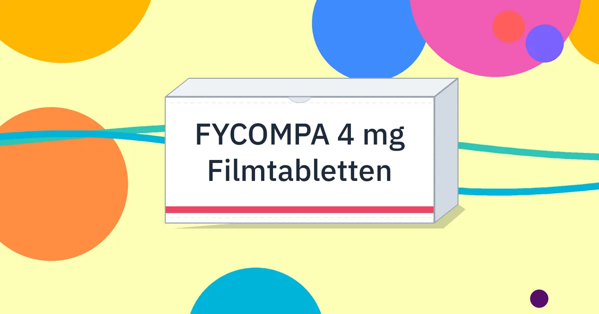 Symbolbild: Packung mit der Aufschrift FYCOMPA 4 mg Filmtabletten (PZN 17824691) – Verfügbarkeit und Bezug in Apotheken in Frankfurt am Main