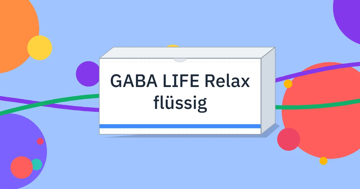 Symbolbild: Packung mit der Aufschrift GABA LIFE Relax flüssig (PZN 09669124) – Verfügbarkeit und Bezug in Apotheken in Frankfurt am Main