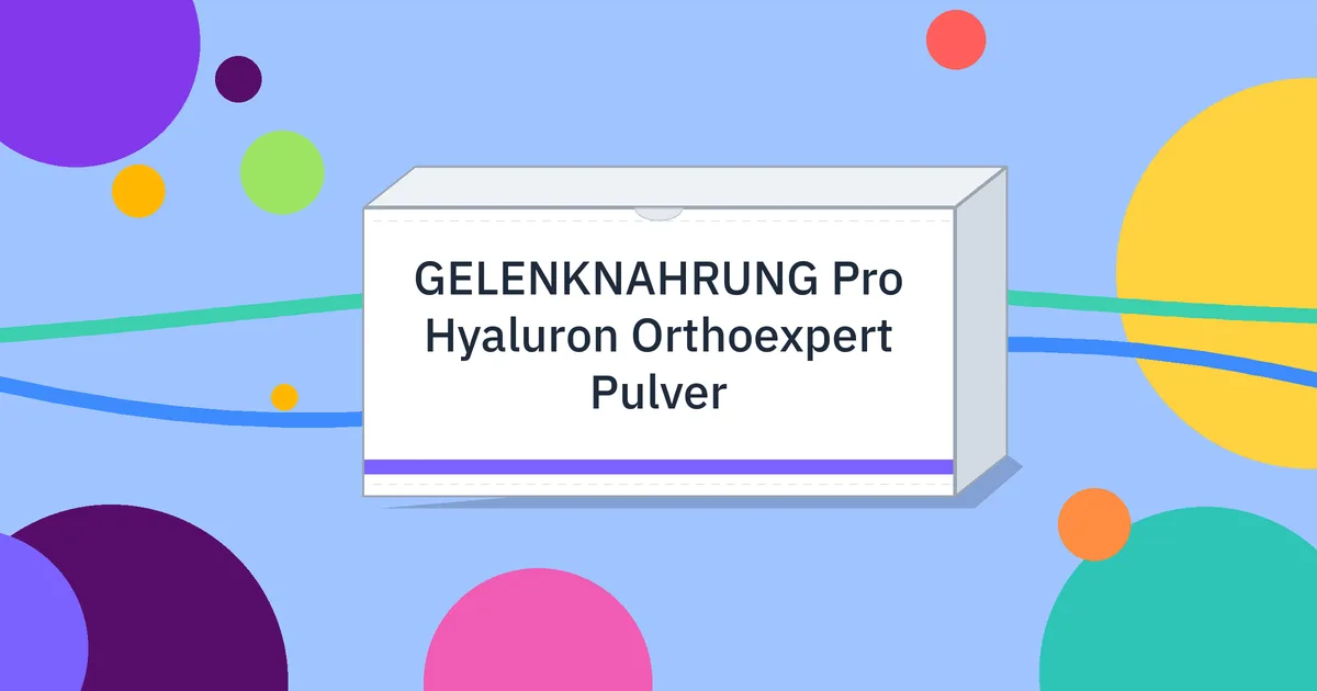 Symbolbild: Packung mit der Aufschrift GELENKNAHRUNG Pro Hyaluron Orthoexpert Pulver (PZN 07522090) – Verfügbarkeit und Bezug in Apotheken in Frankfurt am Main
