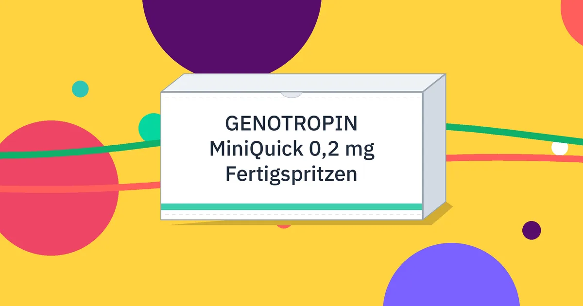 Symbolbild: Packung mit der Aufschrift GENOTROPIN MiniQuick 0,2 mg Fertigspritzen (PZN 11302508) – Verfügbarkeit und Bezug in Apotheken in Frankfurt am Main
