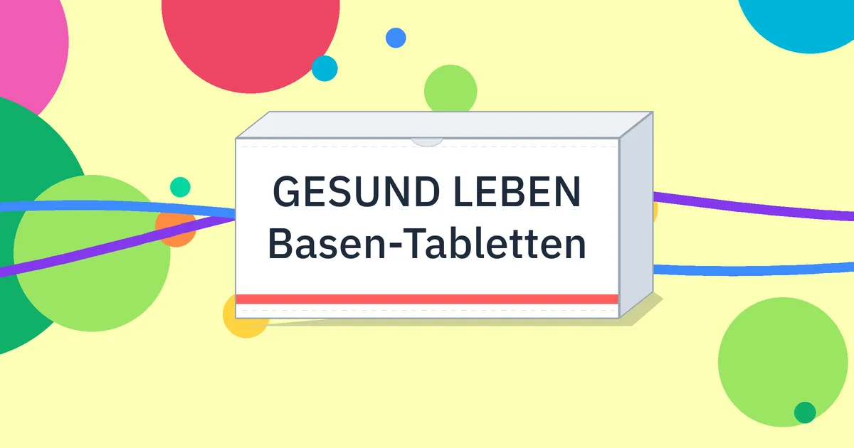 Symbolbild: Packung mit der Aufschrift GESUND LEBEN Basen-Tabletten (PZN 19262027) – Verfügbarkeit und Bezug in Apotheken in Frankfurt am Main