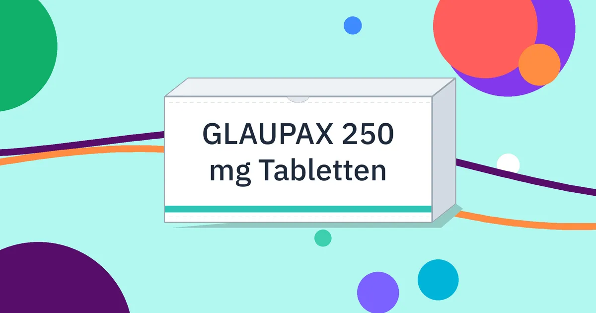 Symbolbild: Packung mit der Aufschrift GLAUPAX 250 mg Tabletten (PZN 04927573) – Verfügbarkeit und Bezug in Apotheken in Frankfurt am Main
