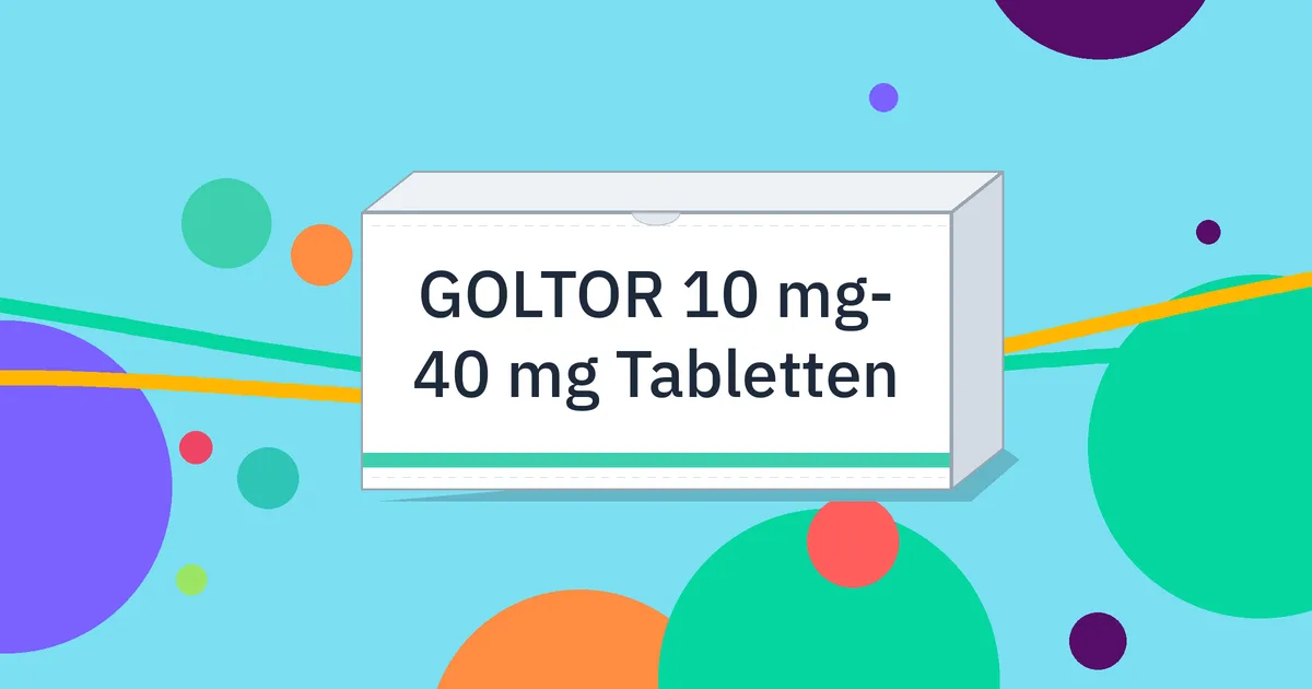 Symbolbild: Packung mit der Aufschrift GOLTOR 10 mg-40 mg Tabletten (PZN 12582740) – Verfügbarkeit und Bezug in Apotheken in Frankfurt am Main