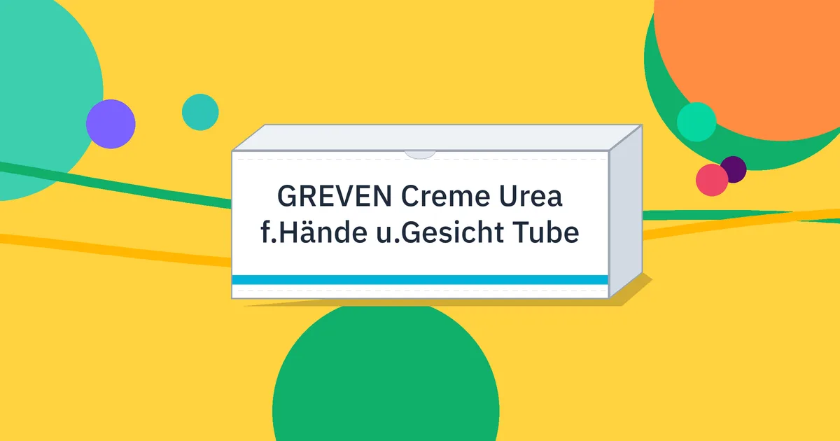 Symbolbild: Packung mit der Aufschrift GREVEN Creme Urea f.Hände u.Gesicht Tube (PZN 15382326) – Verfügbarkeit und Bezug in Apotheken in Frankfurt am Main