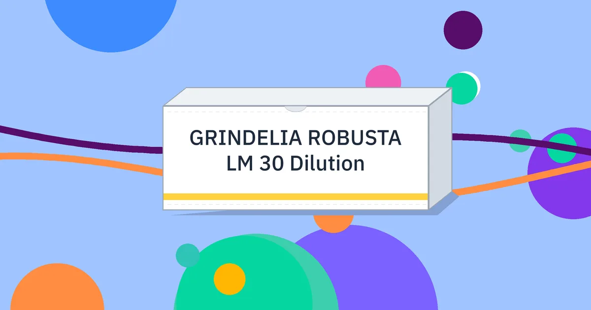 Symbolbild: Packung mit der Aufschrift GRINDELIA ROBUSTA LM 30 Dilution (PZN 13547208) – Verfügbarkeit und Bezug in Apotheken in Frankfurt am Main