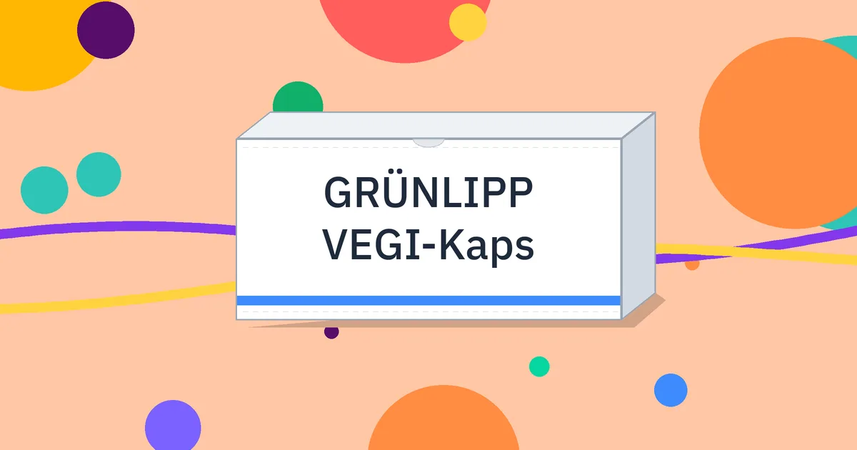 Symbolbild: Packung mit der Aufschrift GRÜNLIPP VEGI-Kaps (PZN 00471780) – Verfügbarkeit und Bezug in Apotheken in Frankfurt am Main