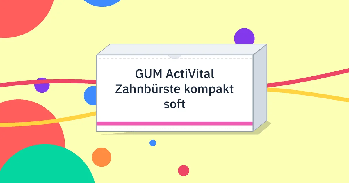 Symbolbild: Packung mit der Aufschrift GUM ActiVital Zahnbürste kompakt soft (PZN 01235142) – Verfügbarkeit und Bezug in Apotheken in Frankfurt am Main