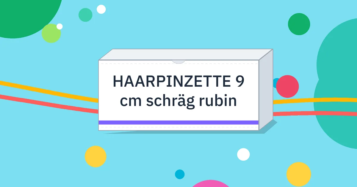 Symbolbild: Packung mit der Aufschrift HAARPINZETTE 9 cm schräg rubin (PZN 20320103) – Verfügbarkeit und Bezug in Apotheken in Frankfurt am Main