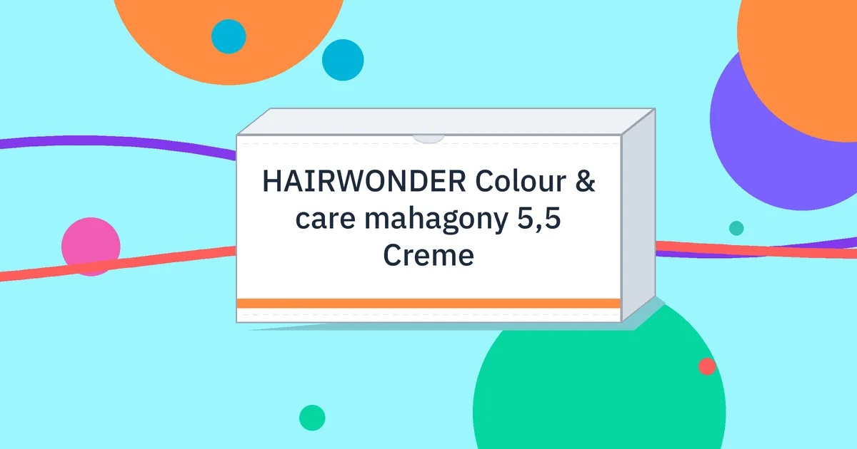 Symbolbild: Packung mit der Aufschrift HAIRWONDER Colour & care mahagony 5,5 Creme (PZN 11028214) – Verfügbarkeit und Bezug in Apotheken in Frankfurt am Main