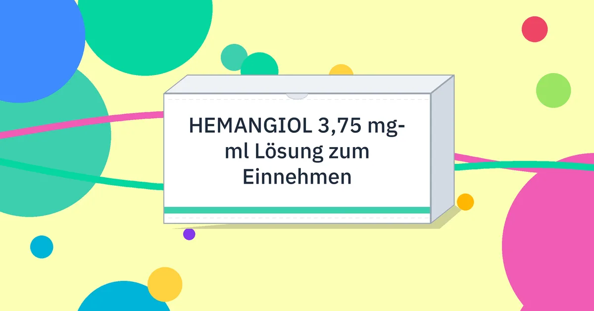 Symbolbild: Packung mit der Aufschrift HEMANGIOL 3,75 mg-ml Lösung zum Einnehmen (PZN 18163493) – Verfügbarkeit und Bezug in Apotheken in Frankfurt am Main