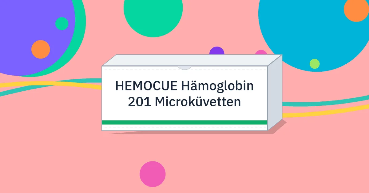 Symbolbild: Packung mit der Aufschrift HEMOCUE Hämoglobin 201 Microküvetten (PZN 18321667) – Verfügbarkeit und Bezug in Apotheken in Frankfurt am Main