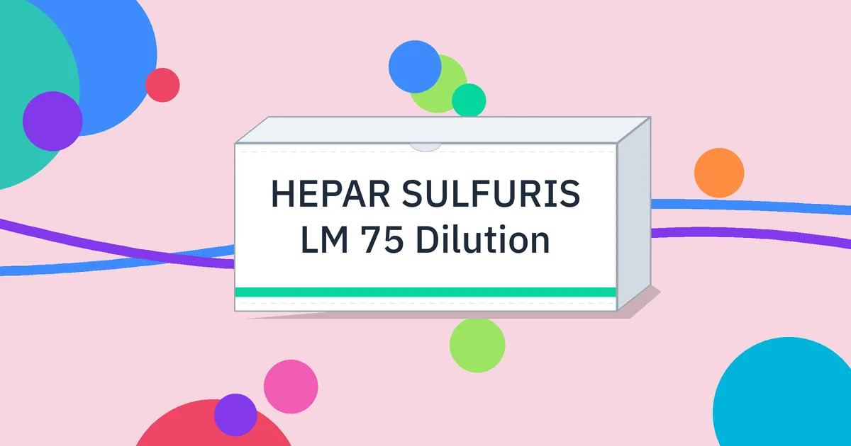 Symbolbild: Packung mit der Aufschrift HEPAR SULFURIS LM 75 Dilution (PZN 12887681) – Verfügbarkeit und Bezug in Apotheken in Frankfurt am Main