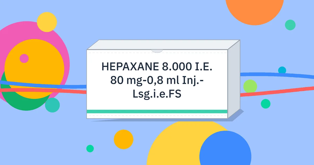 Symbolbild: Packung mit der Aufschrift HEPAXANE 8.000 I.E. 80 mg-0,8 ml Inj.-Lsg.i.e.FS (PZN 14446219) – Verfügbarkeit und Bezug in Apotheken in Frankfurt am Main