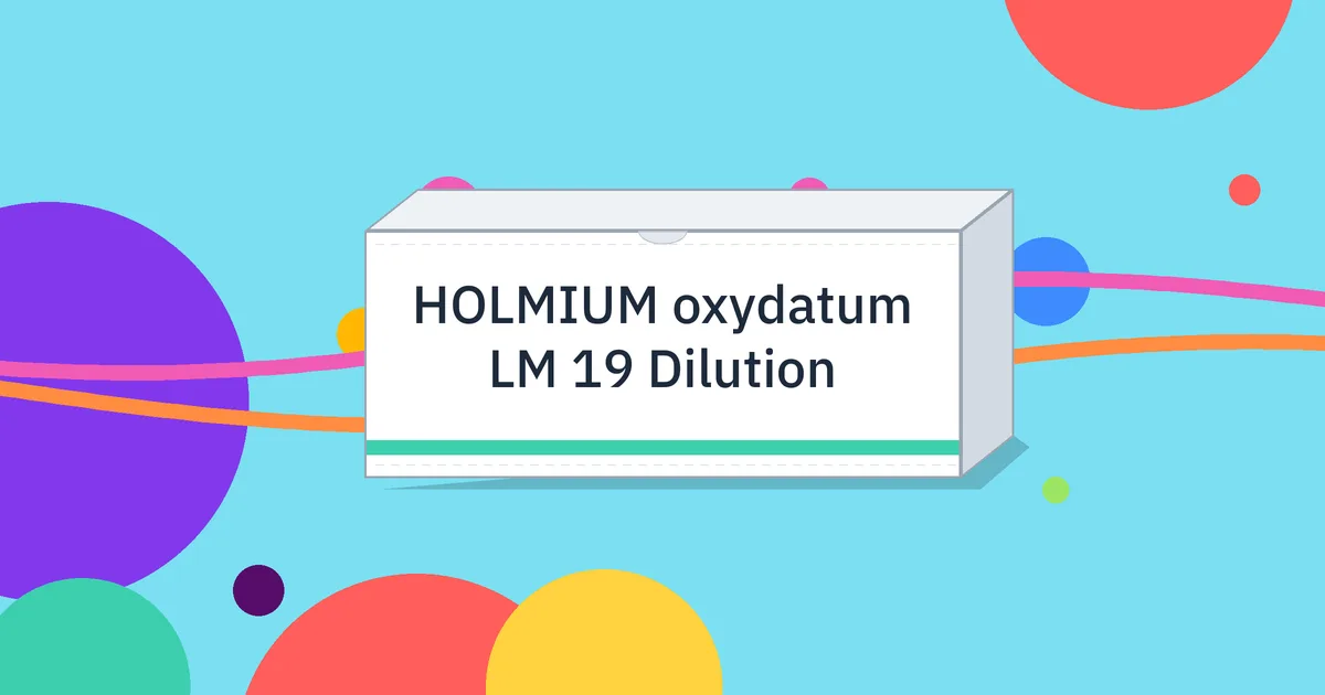 Symbolbild: Packung mit der Aufschrift HOLMIUM oxydatum LM 19 Dilution (PZN 13554970) – Verfügbarkeit und Bezug in Apotheken in Frankfurt am Main