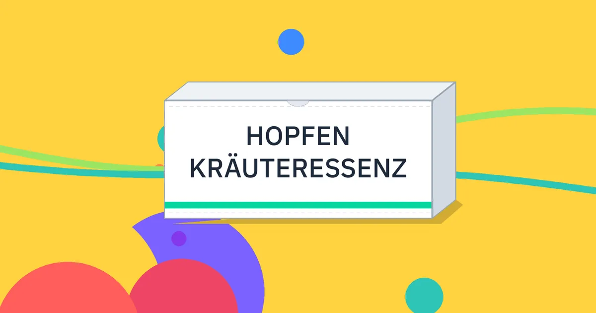 Symbolbild: Packung mit der Aufschrift HOPFEN KRÄUTERESSENZ (PZN 13819799) – Verfügbarkeit und Bezug in Apotheken in Frankfurt am Main