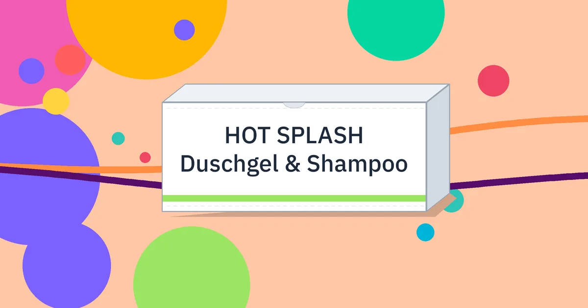 Symbolbild: Packung mit der Aufschrift HOT SPLASH Duschgel & Shampoo (PZN 13753965) – Verfügbarkeit und Bezug in Apotheken in Frankfurt am Main