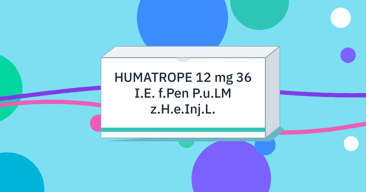 Symbolbild: Packung mit der Aufschrift HUMATROPE 12 mg 36 I.E. f.Pen P.u.LM z.H.e.Inj.L. (PZN 12511533) – Verfügbarkeit und Bezug in Apotheken in Frankfurt am Main